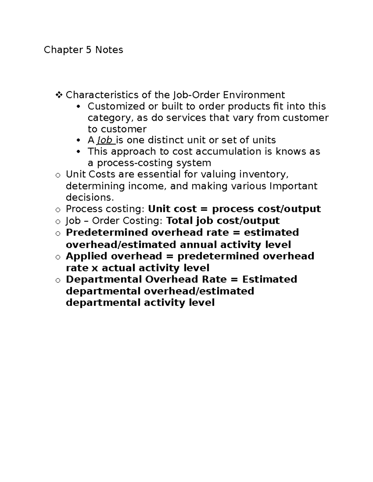Chapter 5 Notes - Chapter 5 Notes Characteristics of the Environment ...