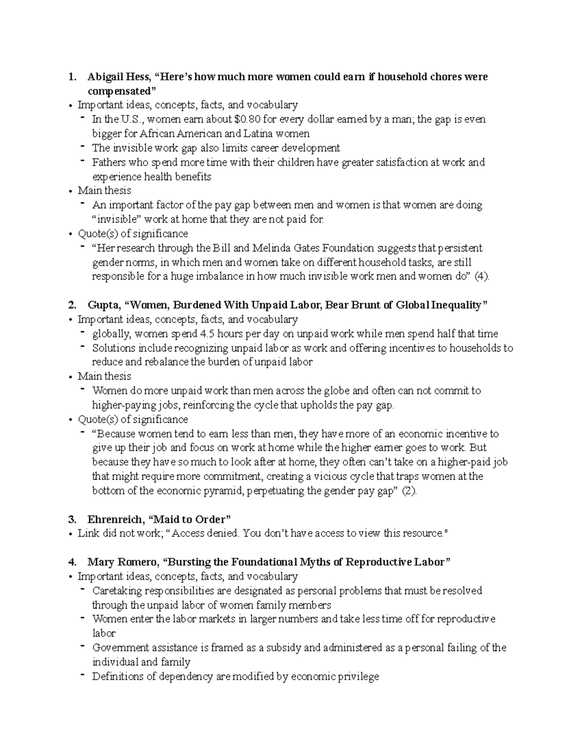 GESS week 12 Thursday reading notes - Abigail Hess, “Here’s how much ...