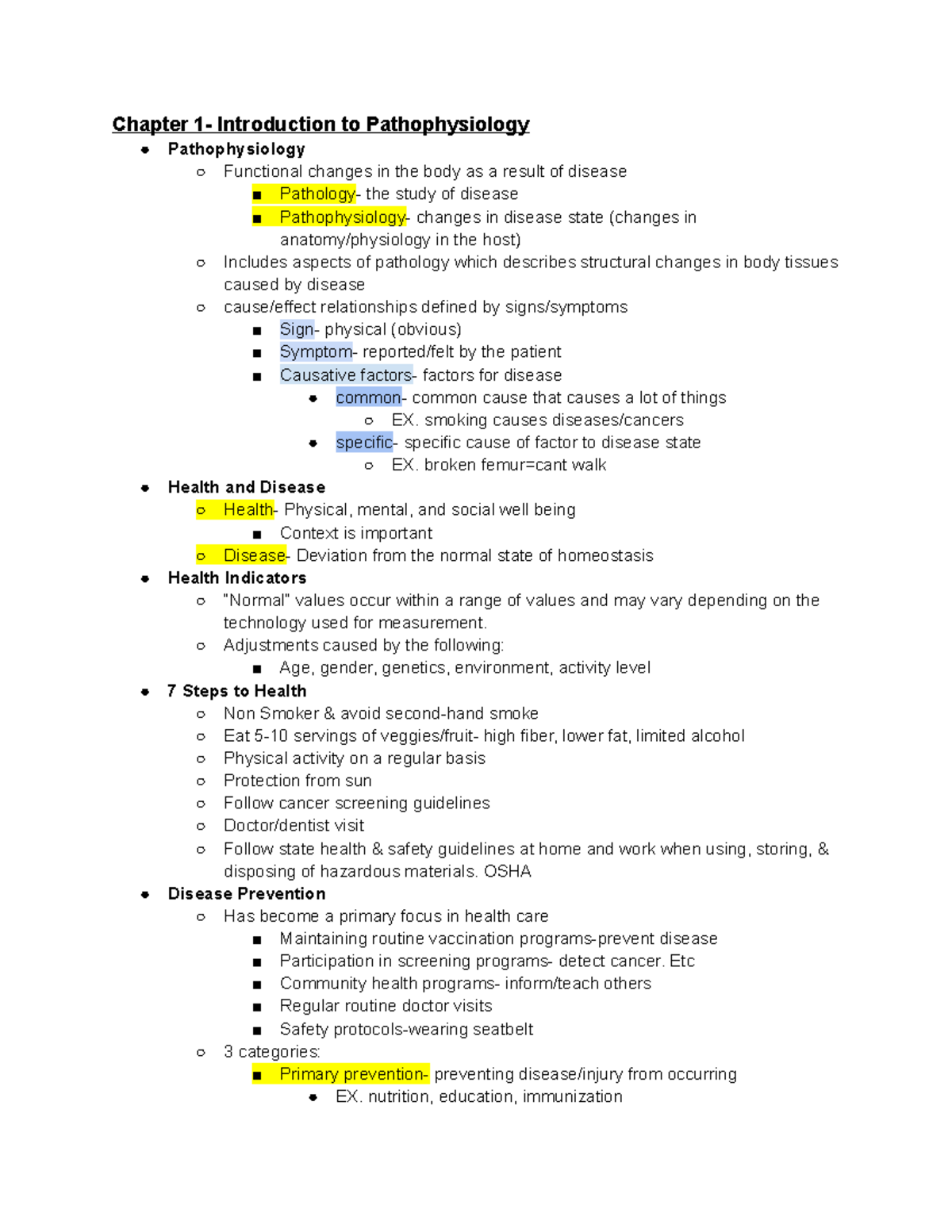 Pathophysiology - The changes in the human body that may be biological ...