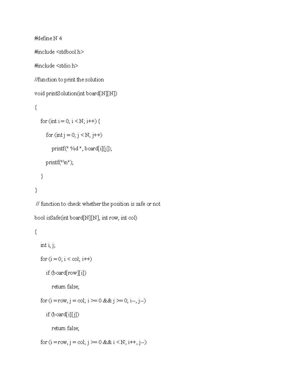 Practical 5 Daa Sppu Notes Define N 4 Include Include Function To Print The Solution