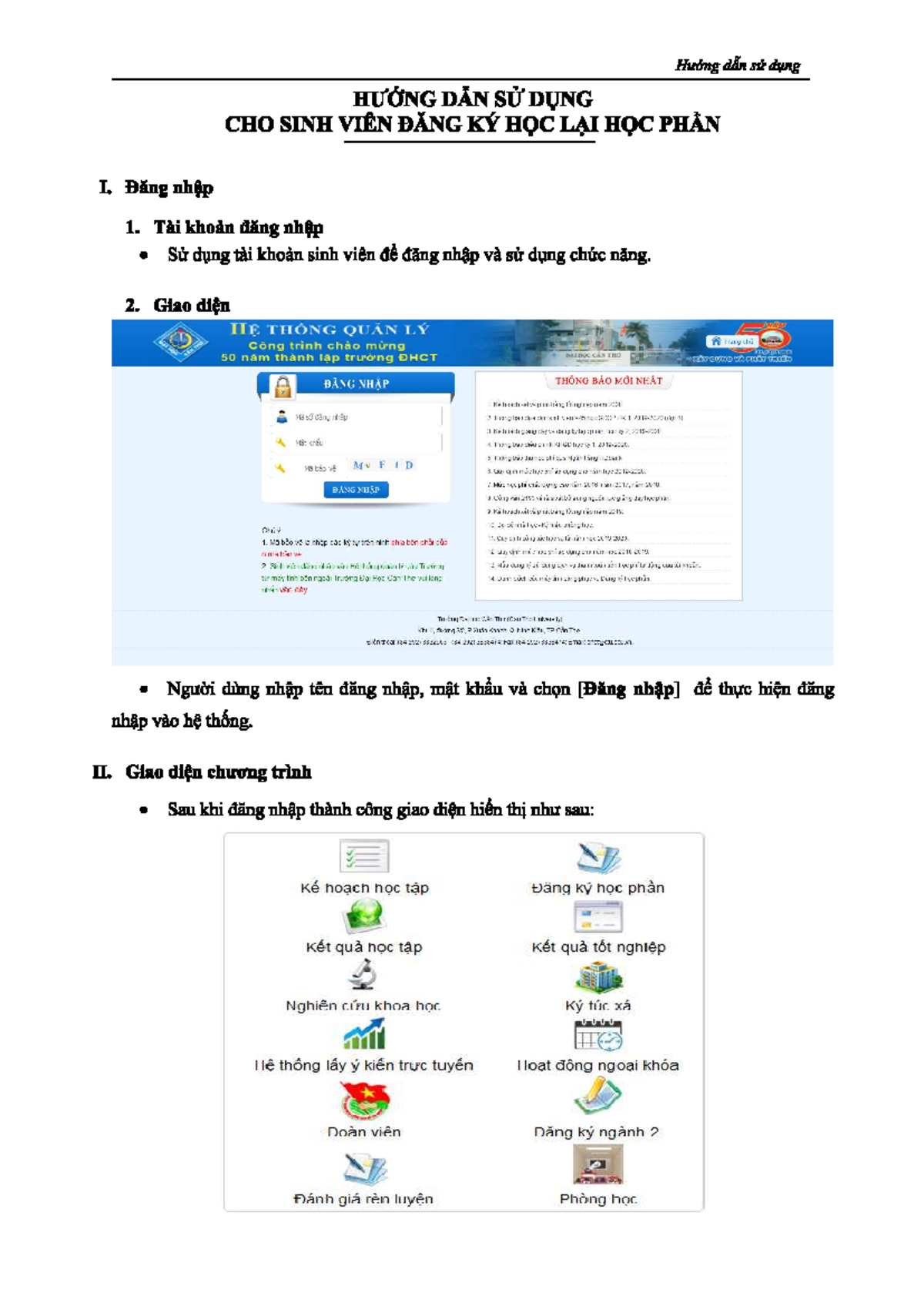 Huong DAN DANG KY HOC LAI HP - Huong dan sir dung HUONG DAN SÚ DUNG CHO SINH VIÊN DANG KY HQC ...