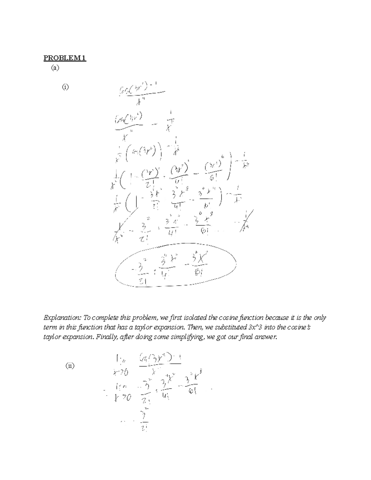 Team Homework 5 - PROBLEM 1 (a) (i) Explanation: To complete this ...