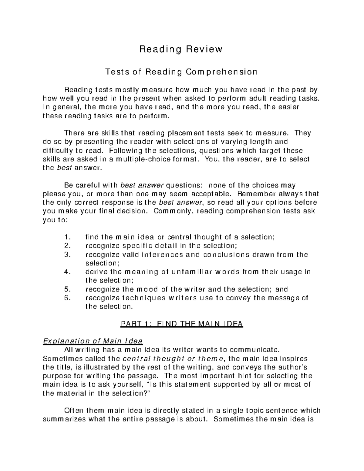 Reading-review - Reading strategies for school kids - Reading Review ...