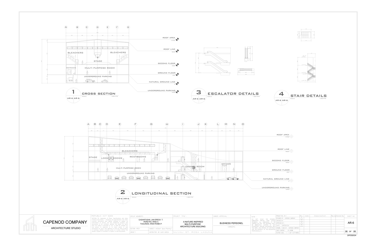 Sectionshuhu - cross section STAGE BLEACHERS BLEACHERS RESTROOMS ...