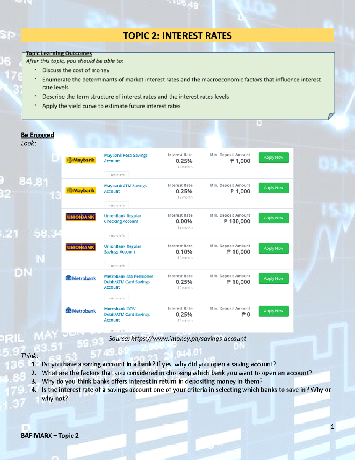 2-Interest-rates - TOPIC 2: INTEREST RATES Be Engaged Look: Source ...