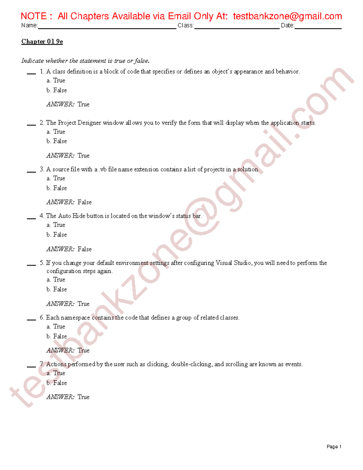 Programming With Microsoft Visual Basic 2019 2022, 9th Edition, Test ...