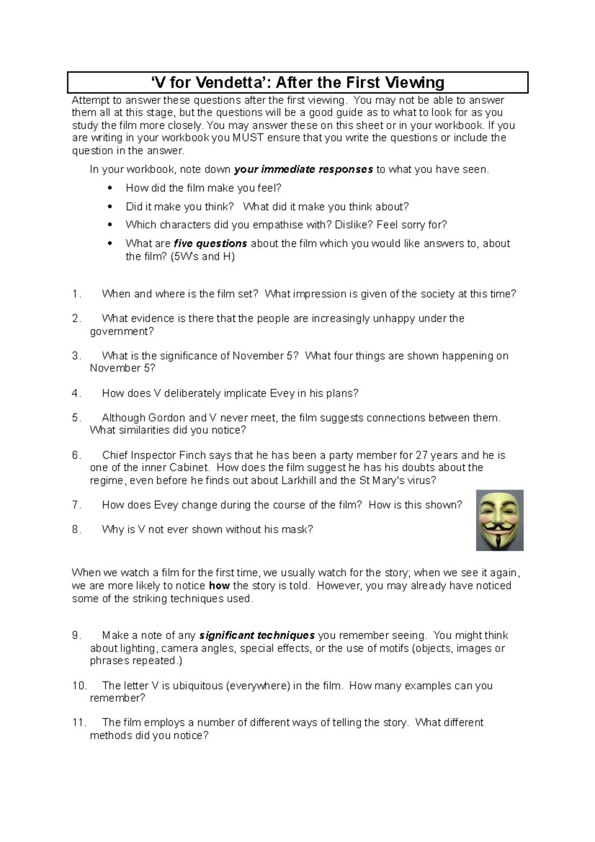 v for vendetta school questions - EDF2020 - Monash - Studocu
