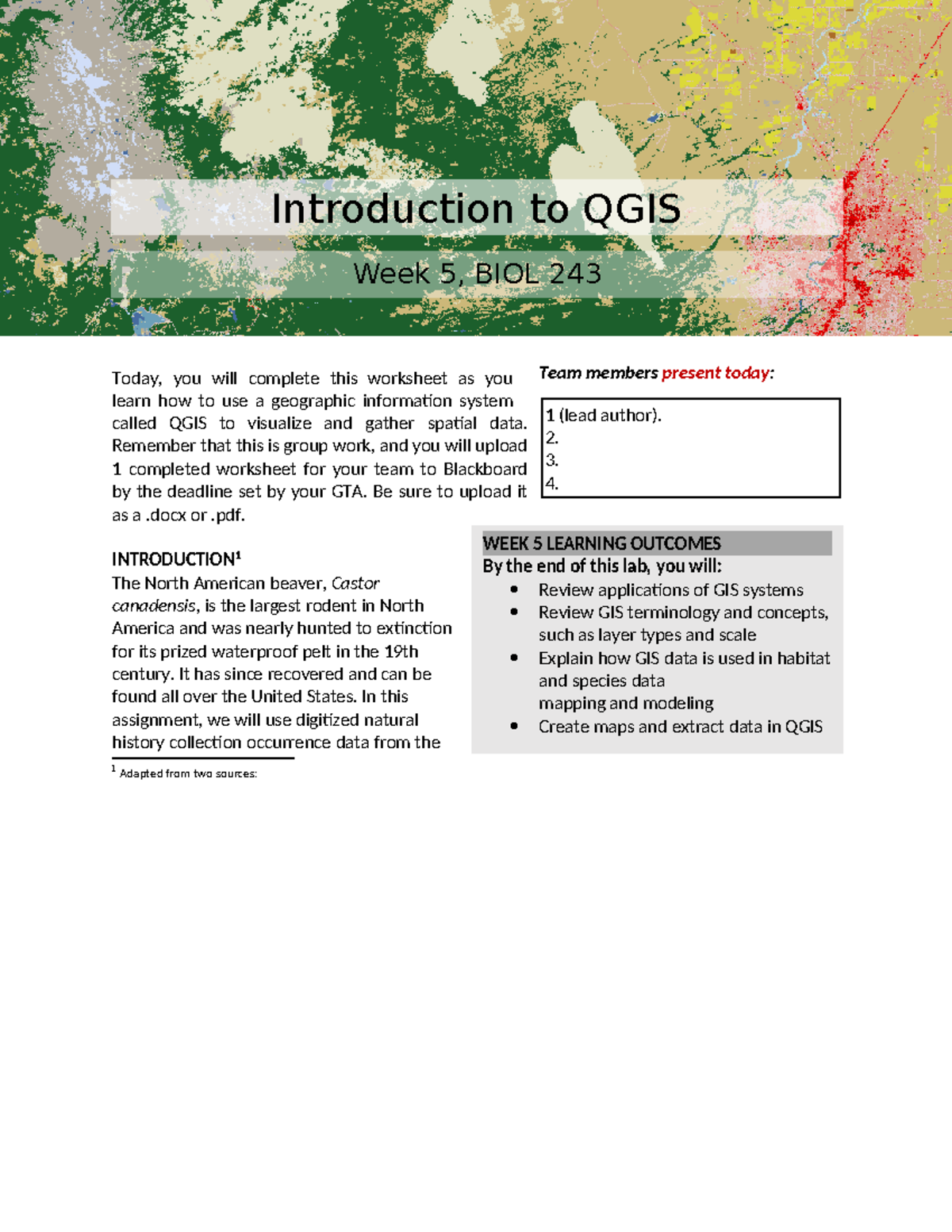 QGIS Intro Worksheet Week 5 S24 - Today, you will complete this worksheet as you learn how to ...