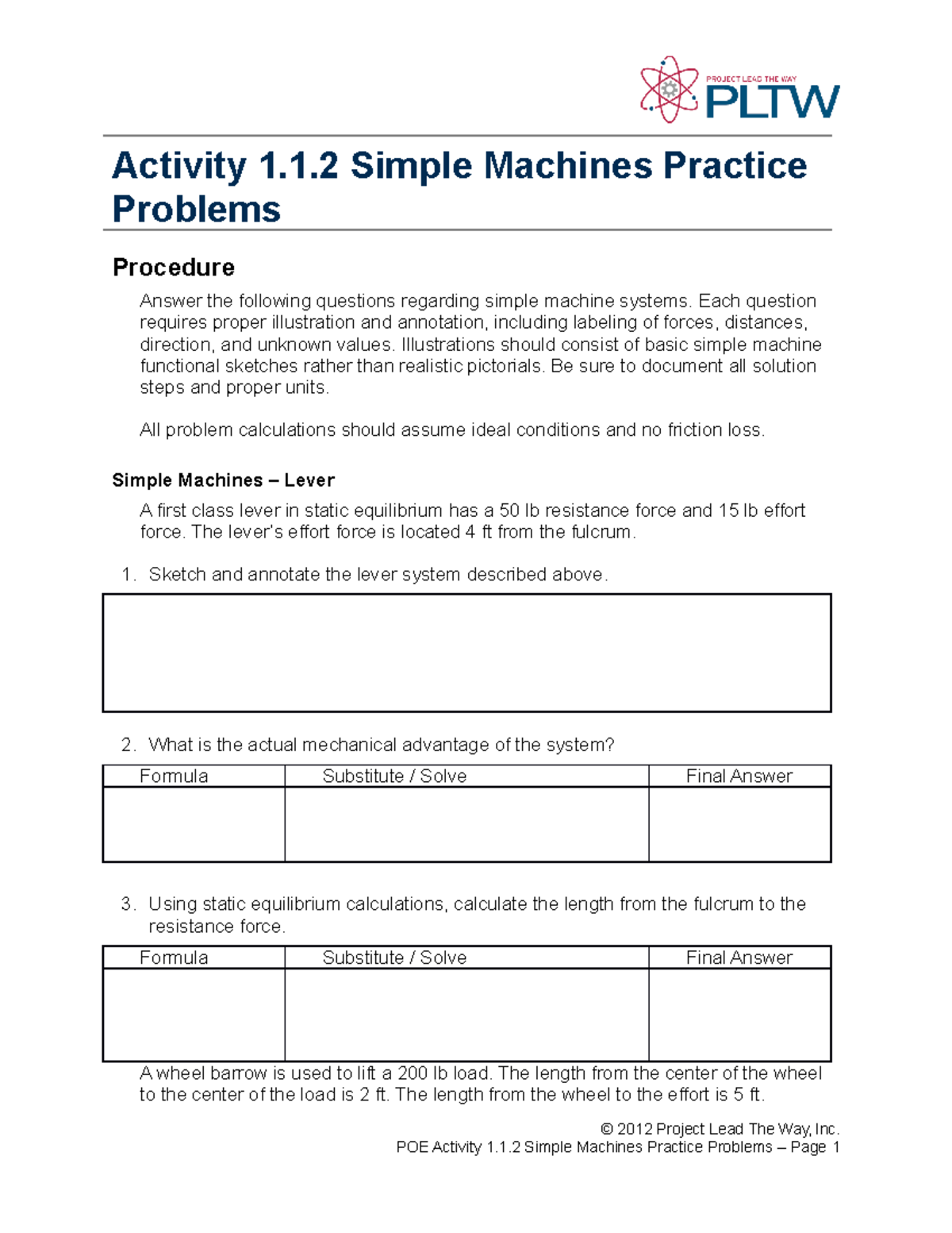 1 1 2 A Simple Machines Practice Problems Activity 1 1 Simple