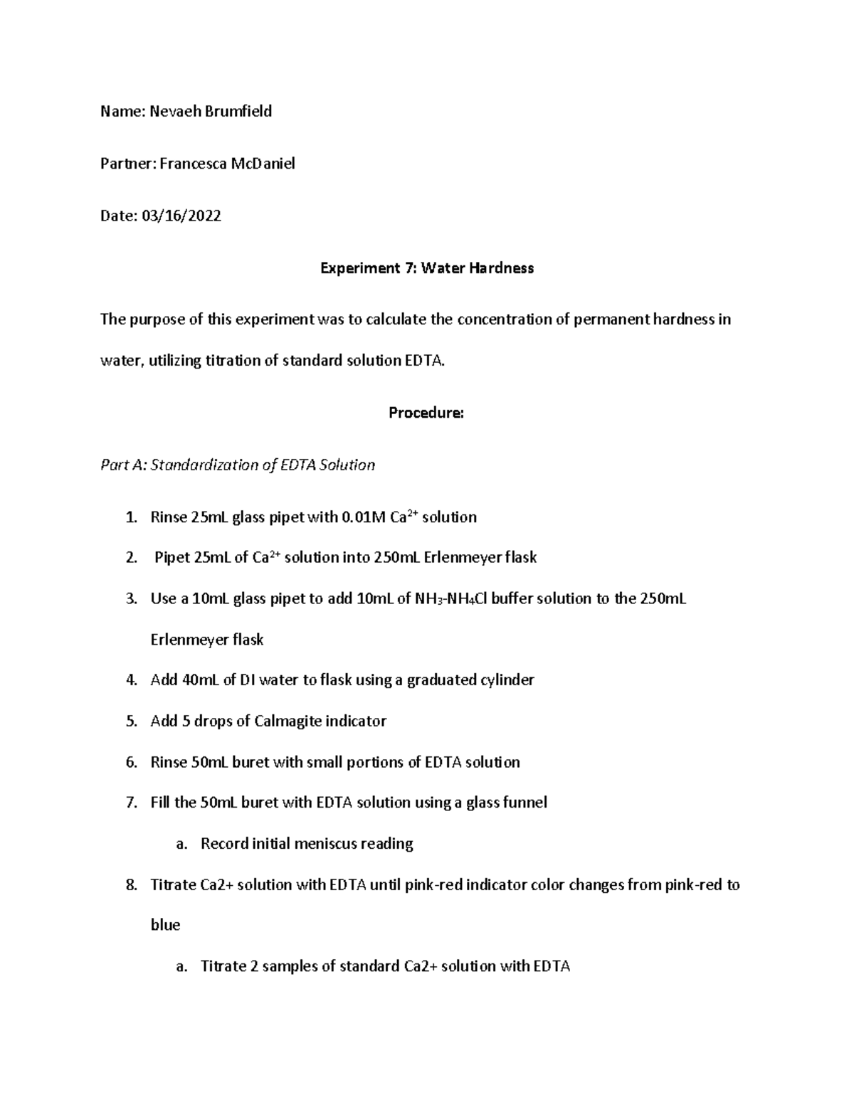 Chem112labreport 7 - General Chemistry Lab Report for an experiment ...