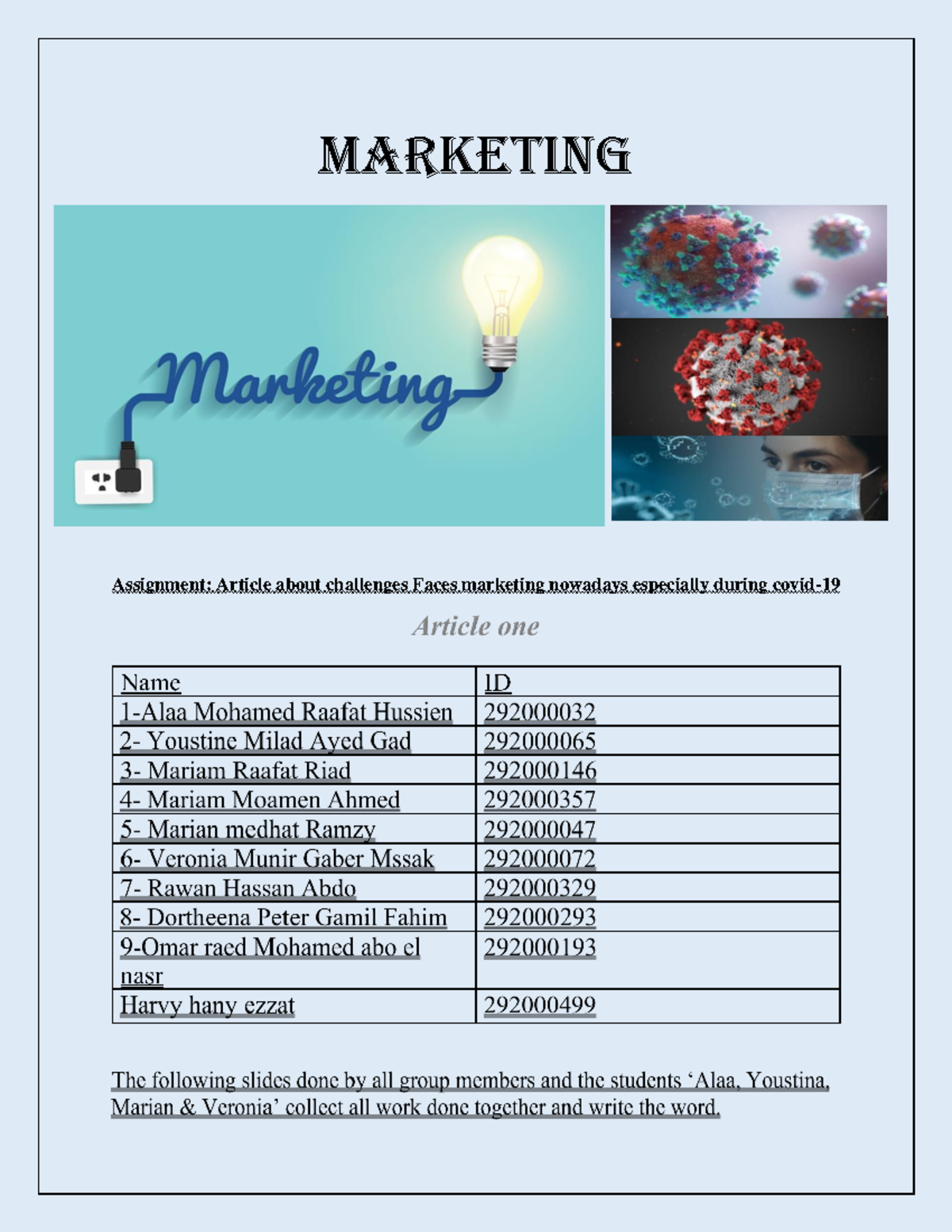 Marketing - assignment - Marketing Assignment: Article about challenges ...