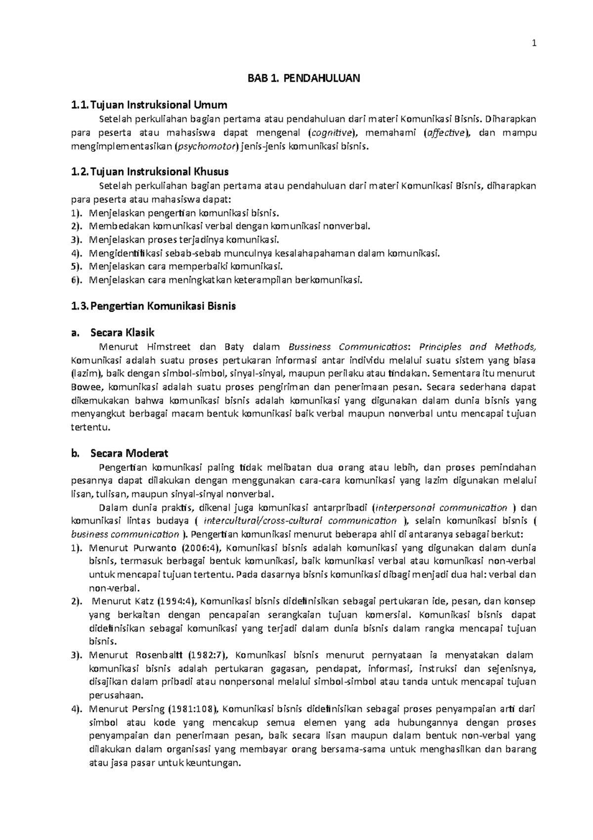 BAB 05-Perencanaan Pesan Bisnis - BAB 1. PENDAHULUAN 1. Tujuan ...