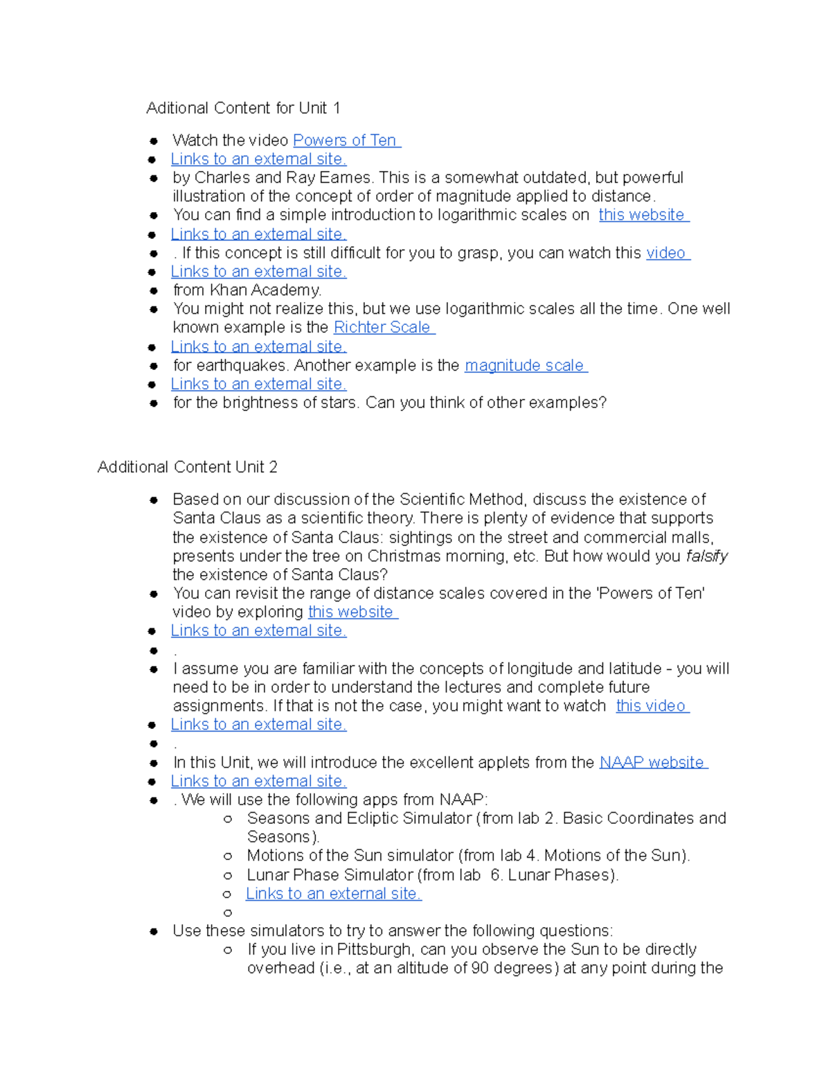 Additional Content - week 4 - Aditional Content for Unit 1 Watch the ...