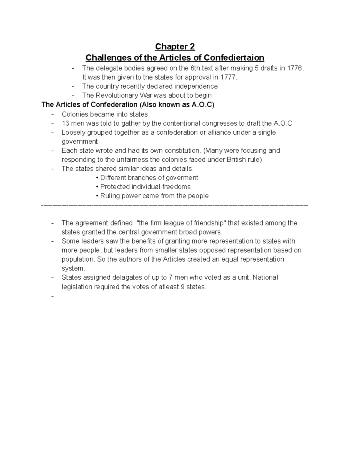 Chapter 2 Ap Gov Notes - Quick important information about the articles ...