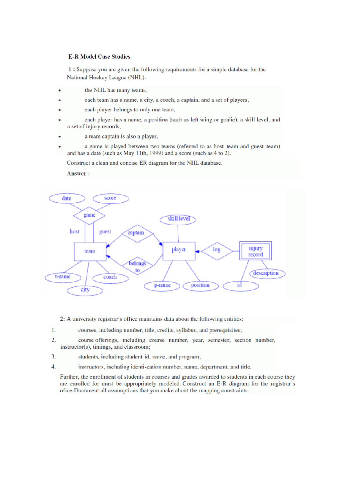 ERD-casestudies - This doc is abuout databse system - computer network ...