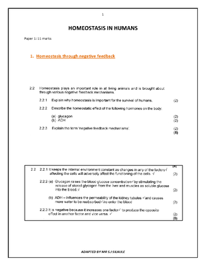 Grade 12 Life Sciences Homeostasis - Homeostasis Homeostasis is the ...