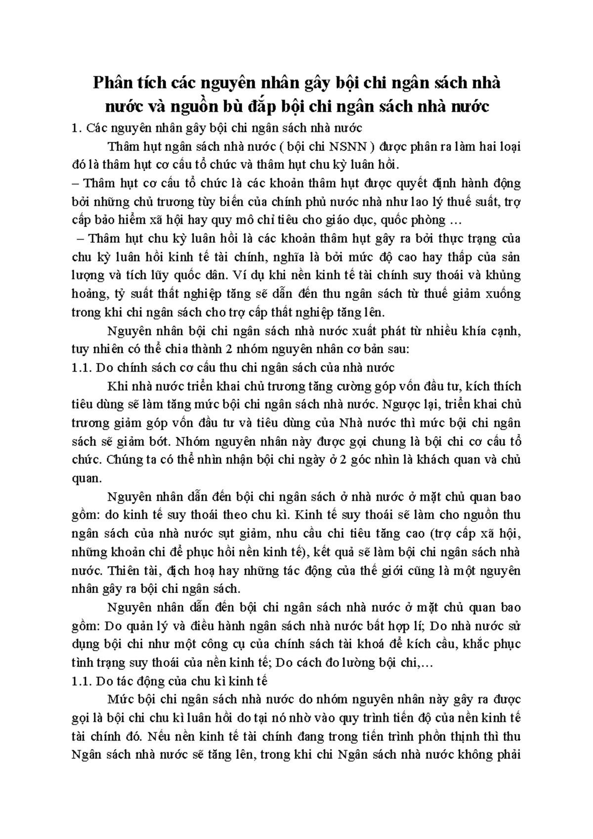5 - ádfsdf - Phân tích các nguyên nhân gây bội chi ngân sách nhà nước ...