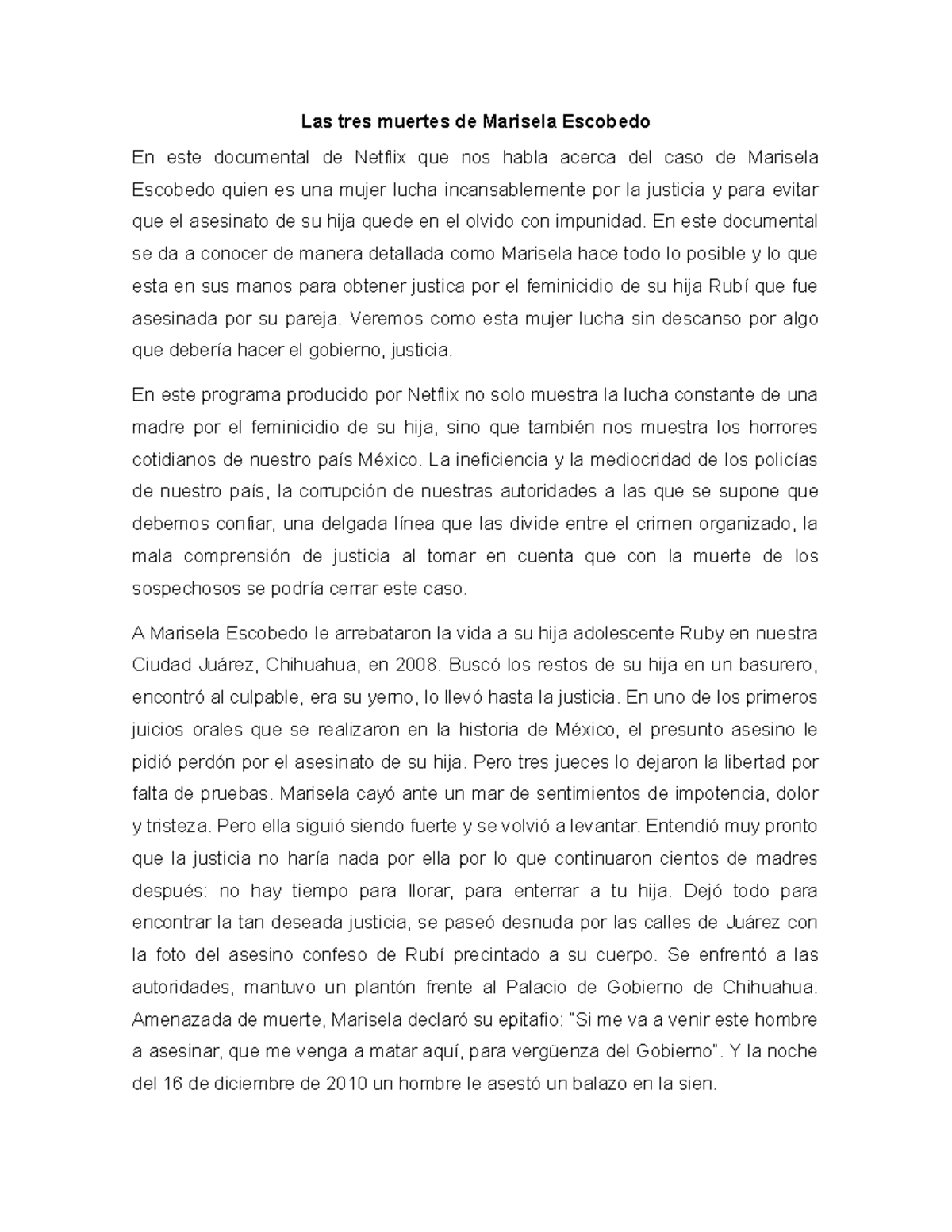 Las tres muertes de Marisela Escobedo - Mexico en el siglo XXI ...