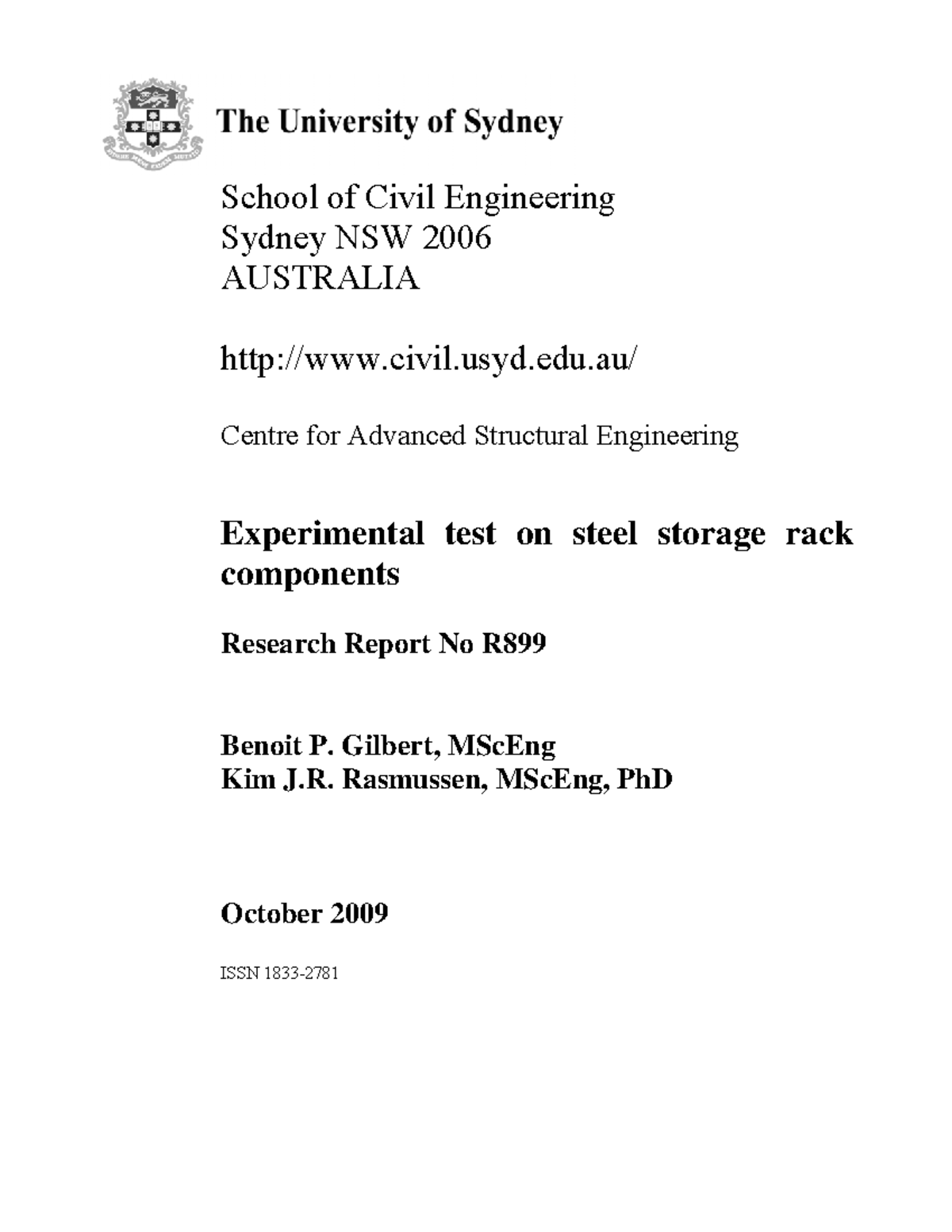 R899 - steel storage rack - School of Civil Engineering Sydney NSW 2006 ...