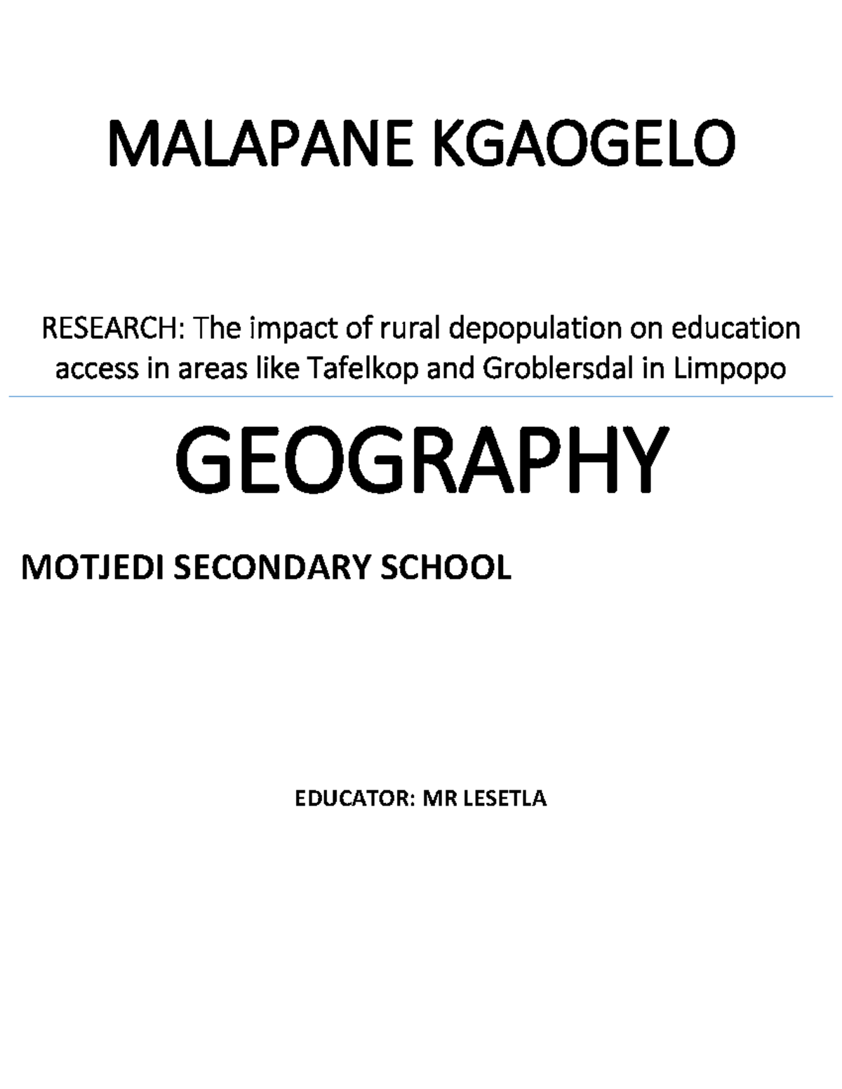 Tafelkop - This module is offered on blended mode (meaning that we use ...