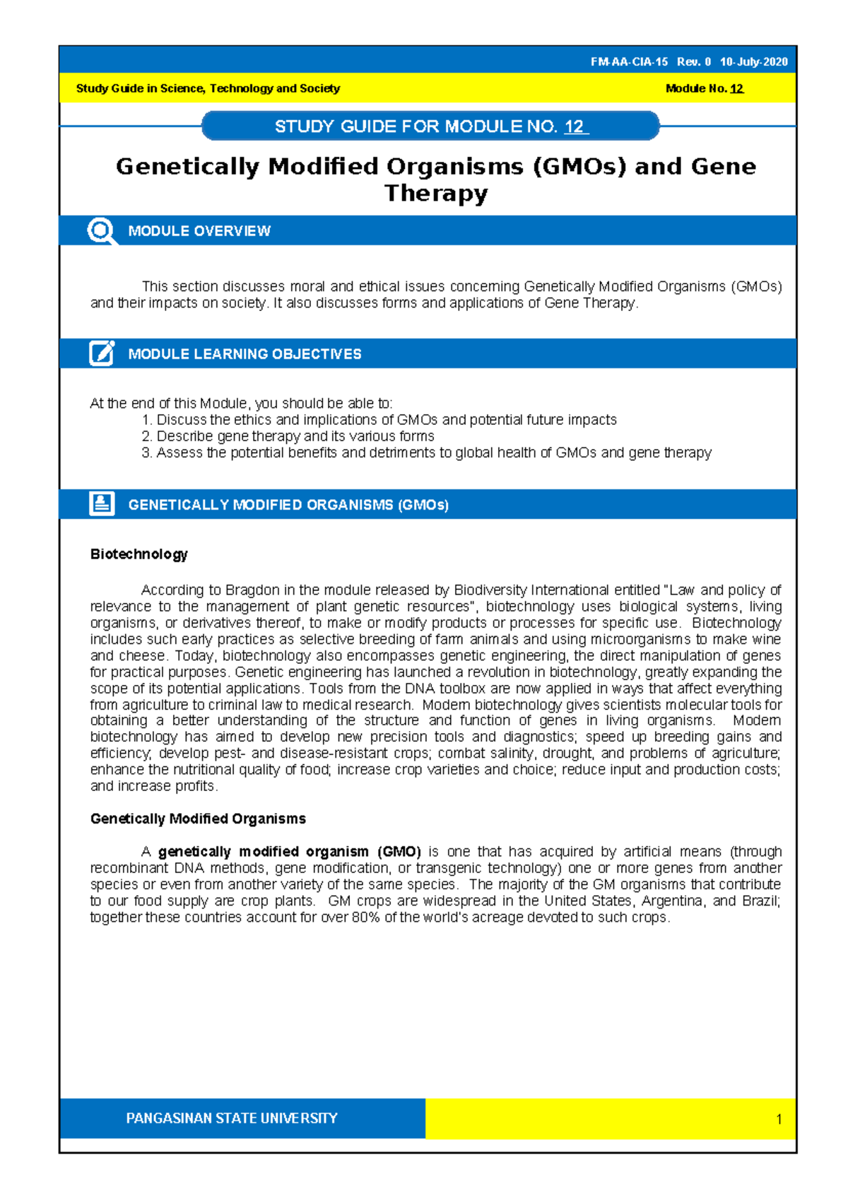 12 Study Guide 12 - STUDY GUIDE FOR MODULE NO. 12 Study Guide in ...