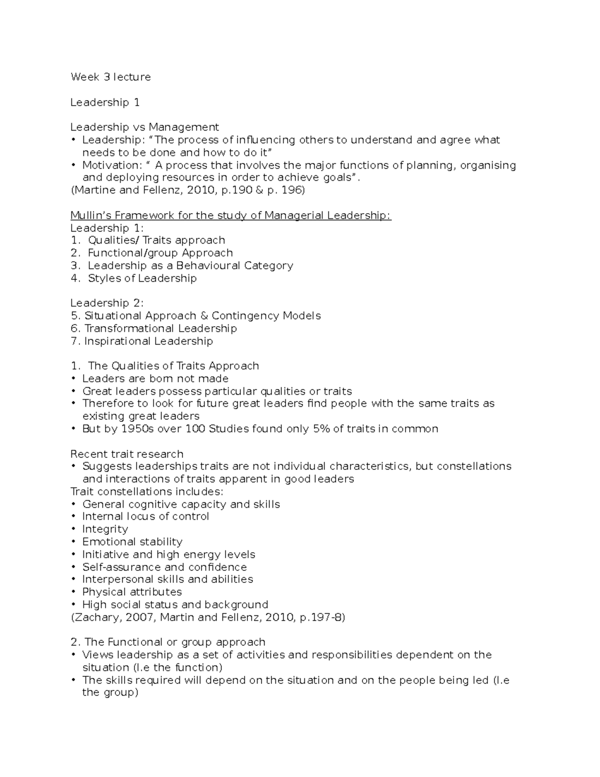 Week 3 lecture, leadership - LBU - Studocu