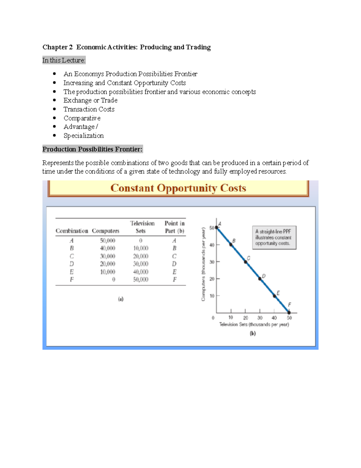 Chapter 2 Economic Activities Producing and Trading - Law of Increasing ...