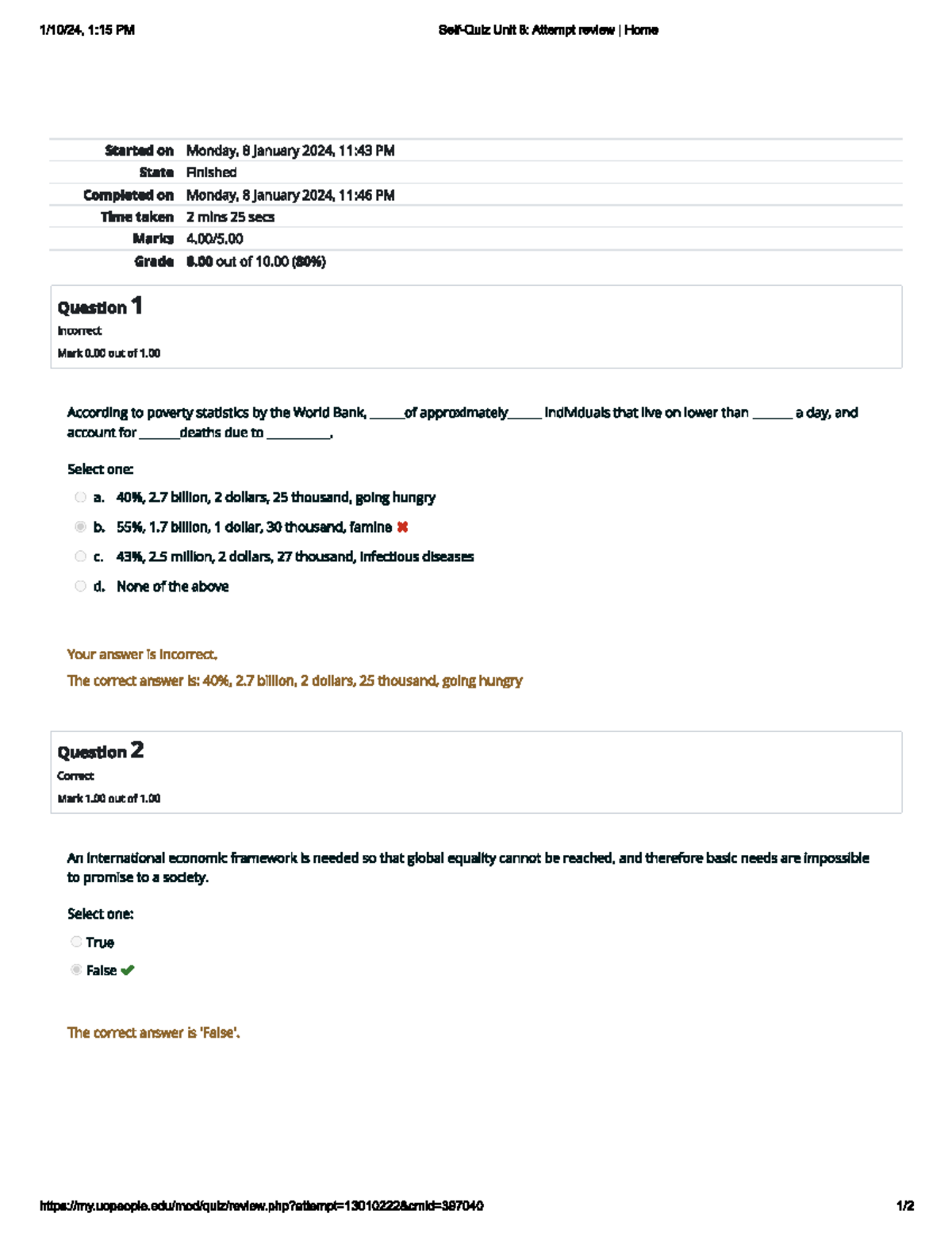 Self Quiz 8 POLS 1503-01 Globalization - POLS 1503-01 - Studocu
