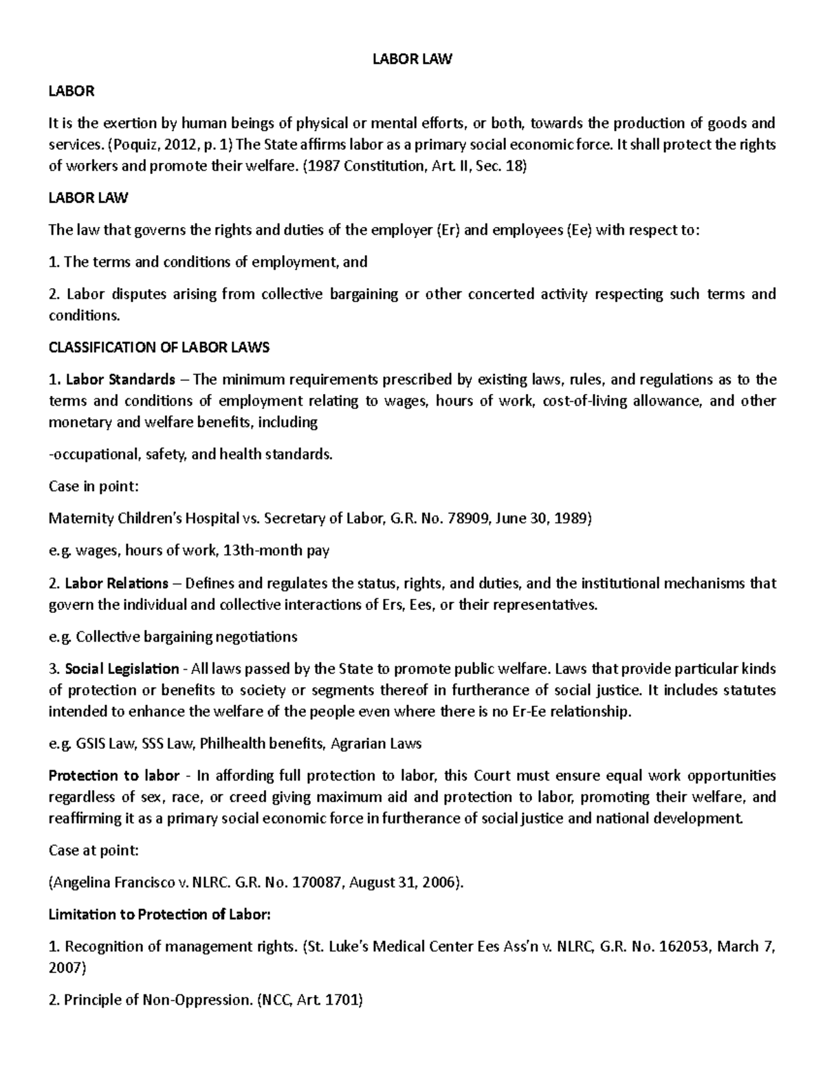 Labor LAW - Human Resource Management Term Paper (HRM1) - Edit - LABOR ...