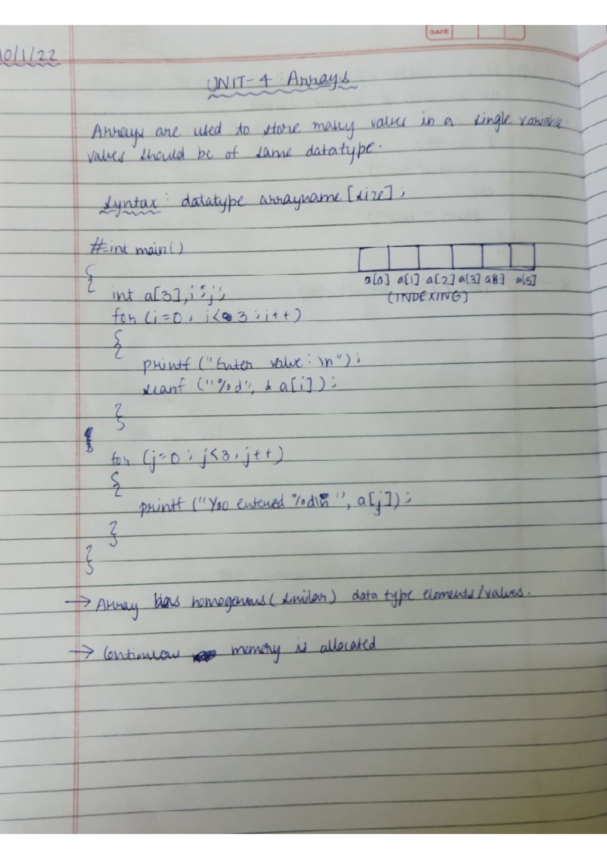 Arrays - B.tech CSE 1st year - Studocu Arrays - B.tech CSE 1st year - Studocu