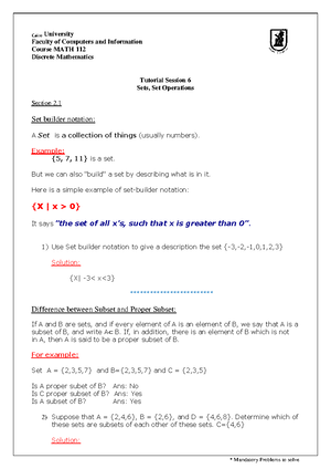 باقي المحاضرات للمنهج - Discrete Structure - FU - Studocu