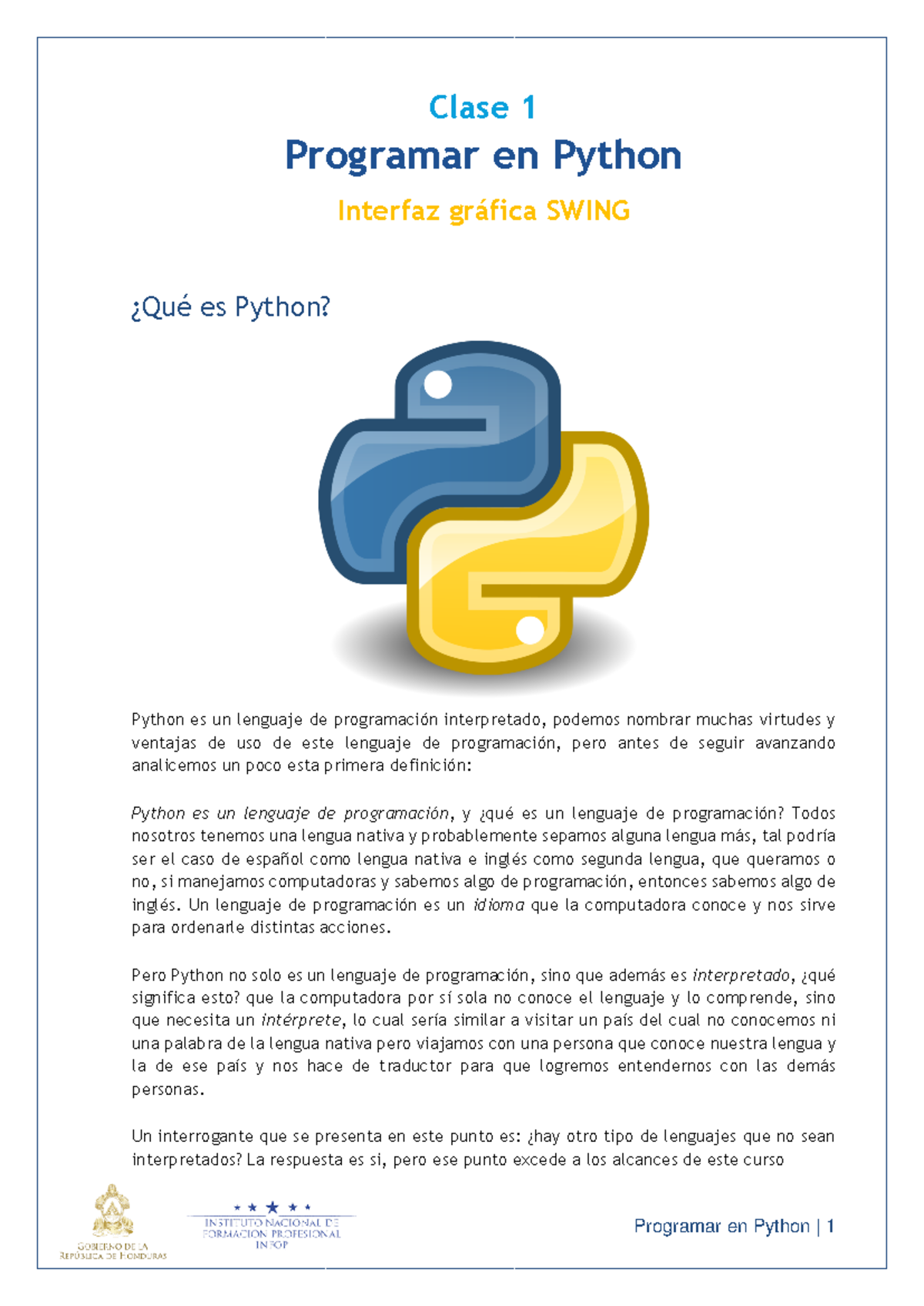 Clase 1 - Qué es Python - Clase 1 Programar en Python Interfaz gráfica ...