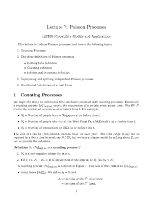Chap3 - Chapter 3: Limit Theorems IE2100 Probability Models and ...