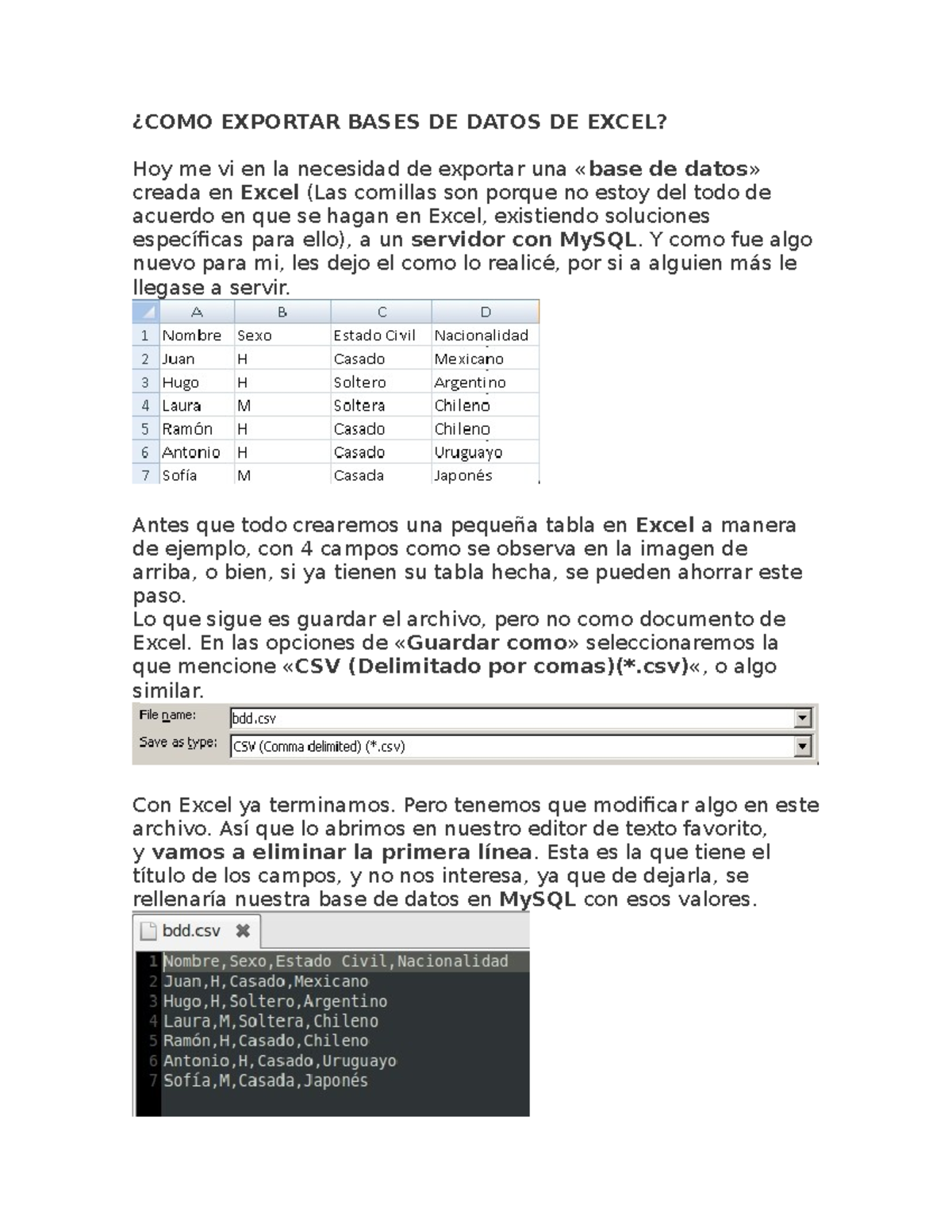 COMO Exportar Bases DE Datos DE Excel - ¿COMO EXPORTAR BASES DE DATOS DE EXCEL? Hoy me vi en la ...