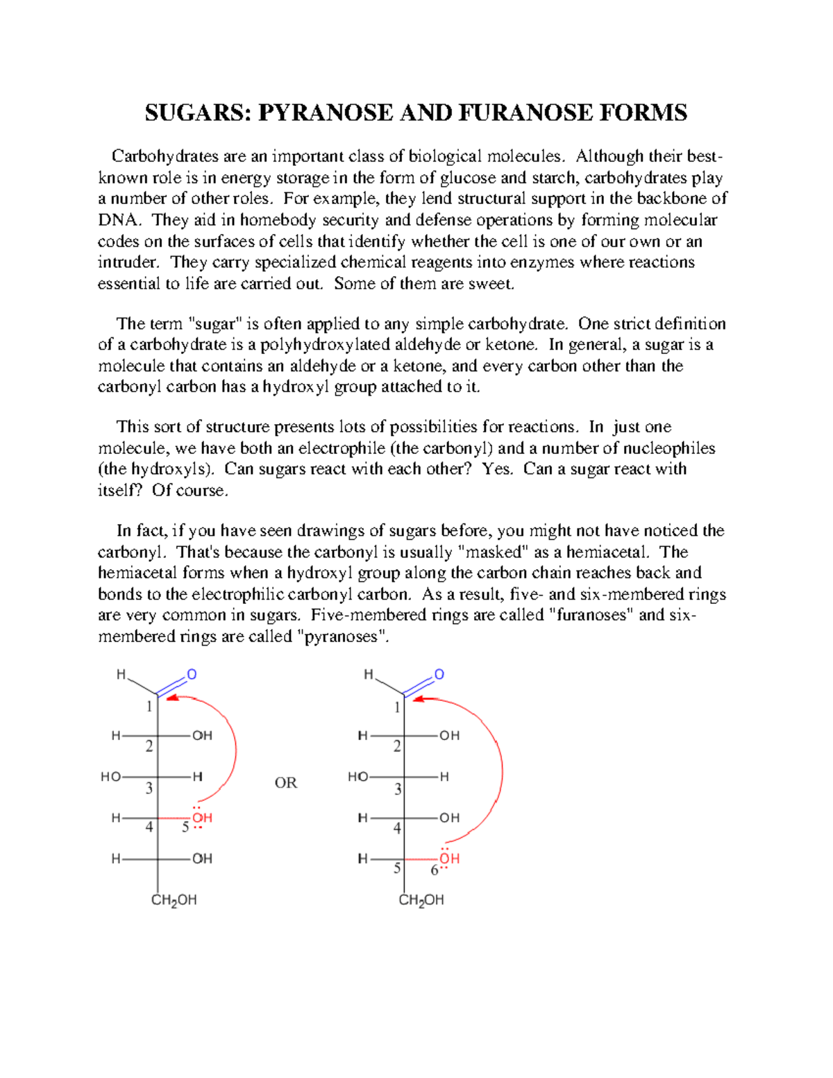 Sugars Pyranose and Furanose Forms - SUGARS: PYRANOSE AND FURANOSE ...