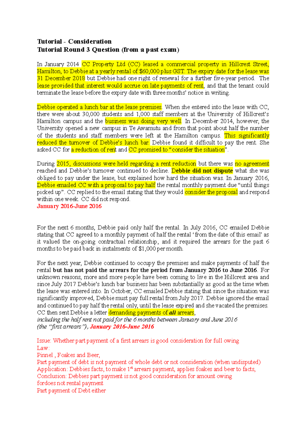 Tutorial 3 - consideration answers - Tutorial - Consideration Tutorial Round 3 Question (from a ...