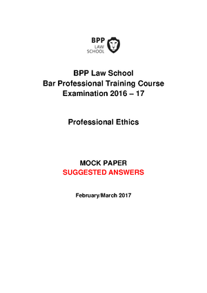 BPP-SG1-A - Materials for Professional Ethics Revision - - Studocu