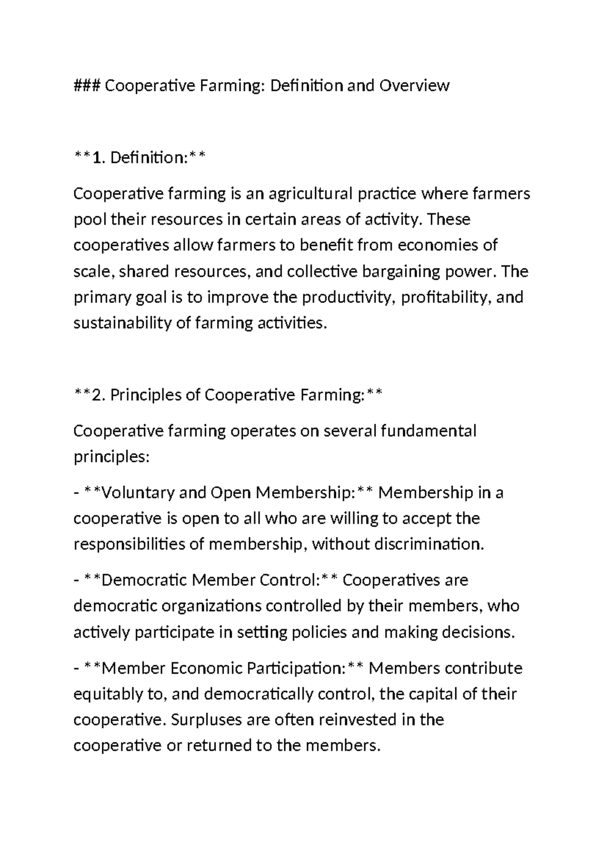 Cooperative Farming - Definition: Cooperative farming is an ...