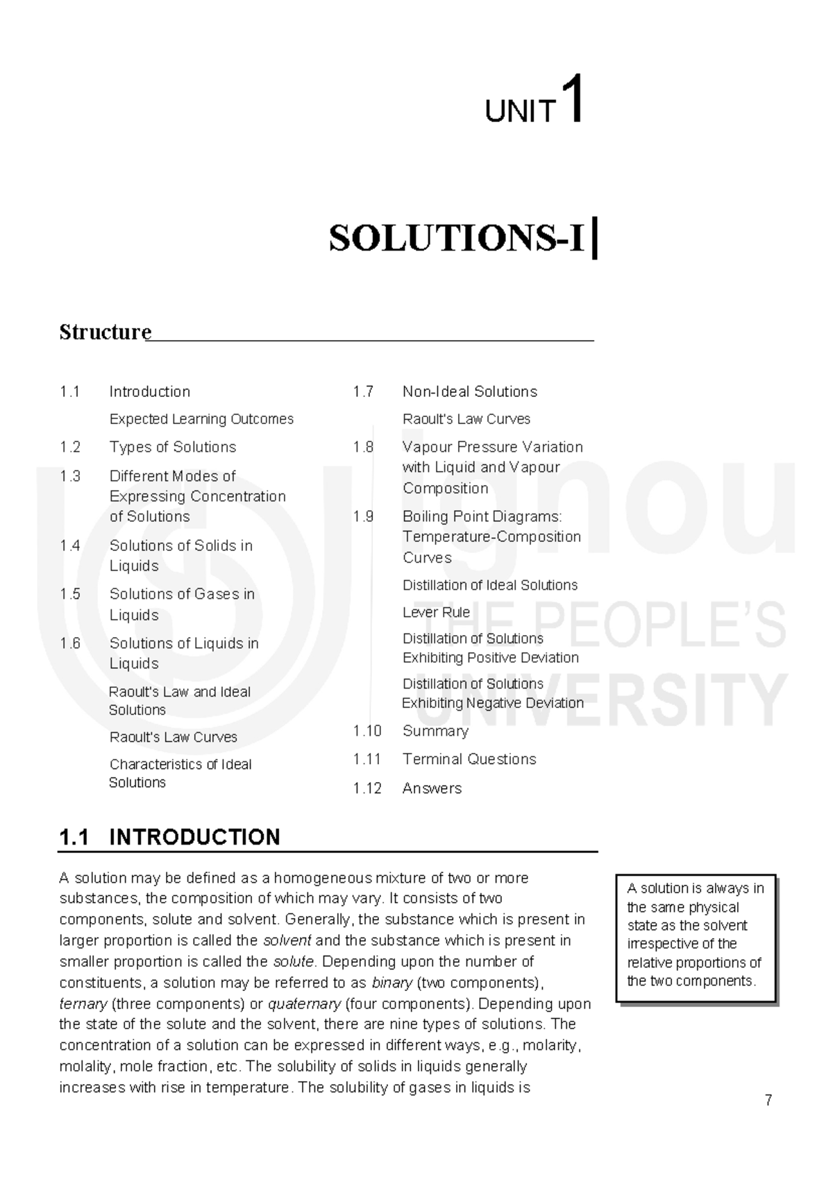 Block 1 Paes Bsabe Unit 1 Solutions I Unit 1 Solutions I Structure