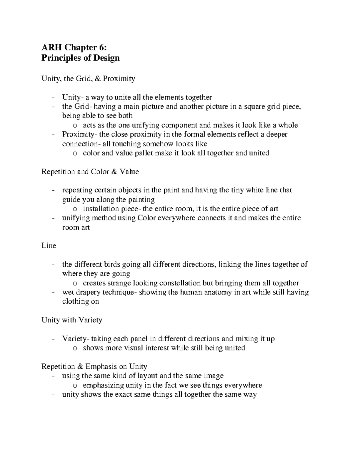 Ch. 6 ARH - Ms. Teague ARH 152 Ch6 lecture notes - ARH Chapter 6 ...