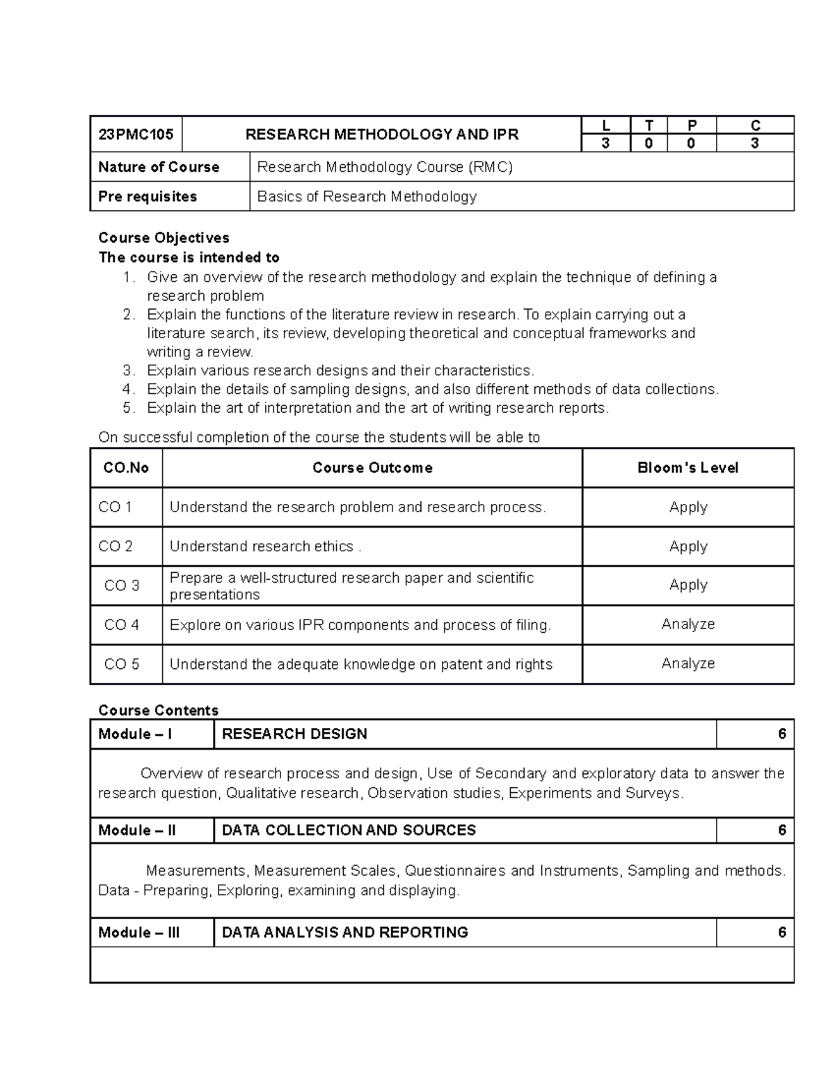 RESEARCH METHODOLOGY AND IPR - Give an overview of the research ...