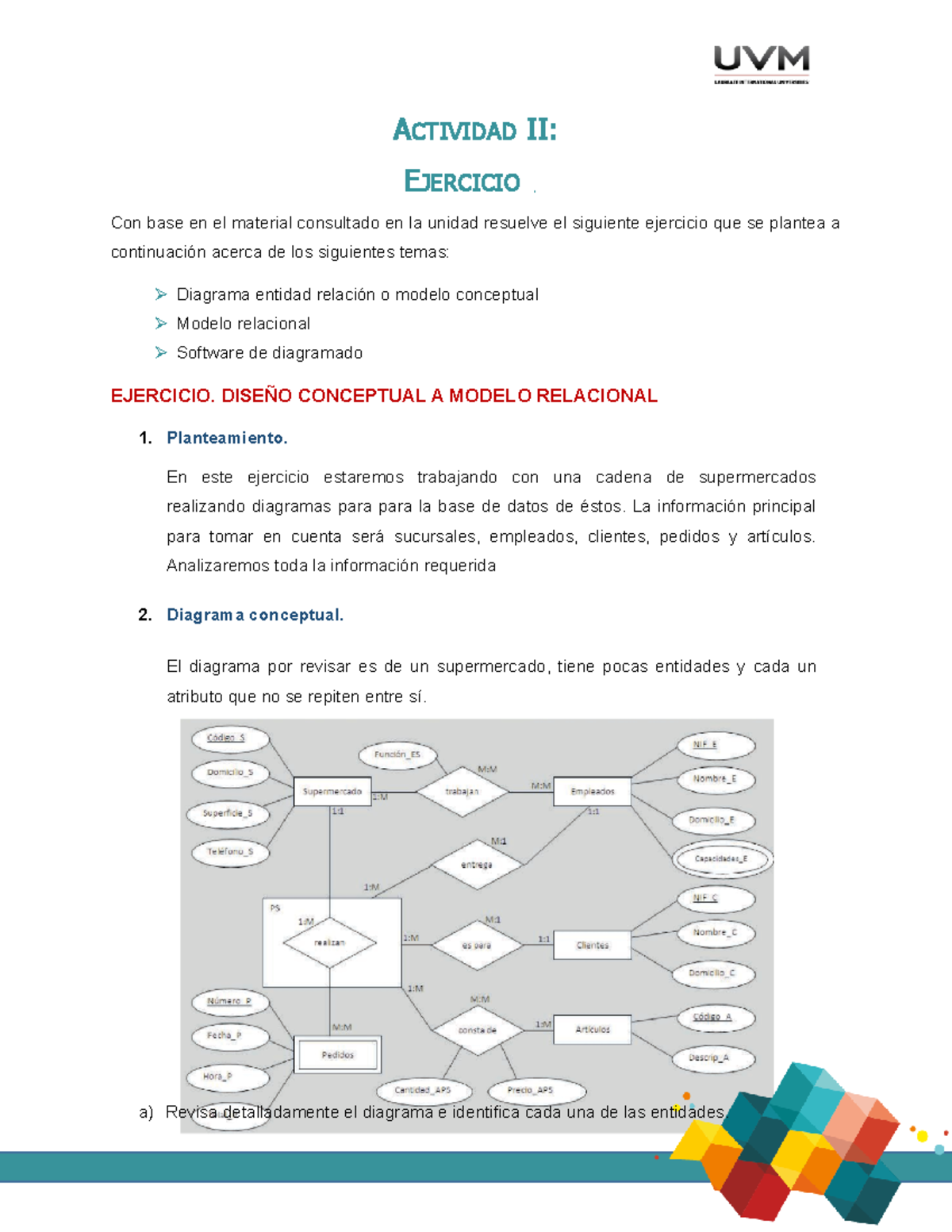 Actividad 2 ejercicios. - ACTIVIDAD II: EJERCICIO Con base en el material consultado en la ...