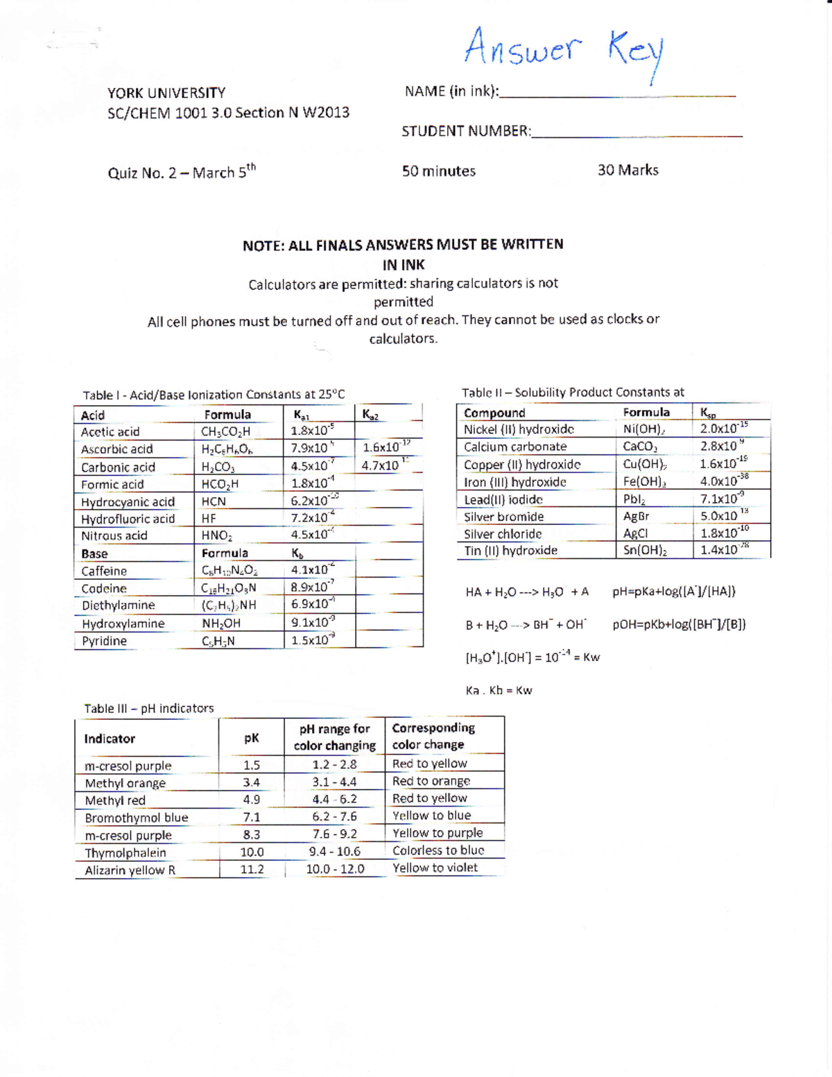 Exam 2014, questions and answers - K A 5 urer NAME ink ):_ YORK UNIVERSITY 1001 3 Section N ...