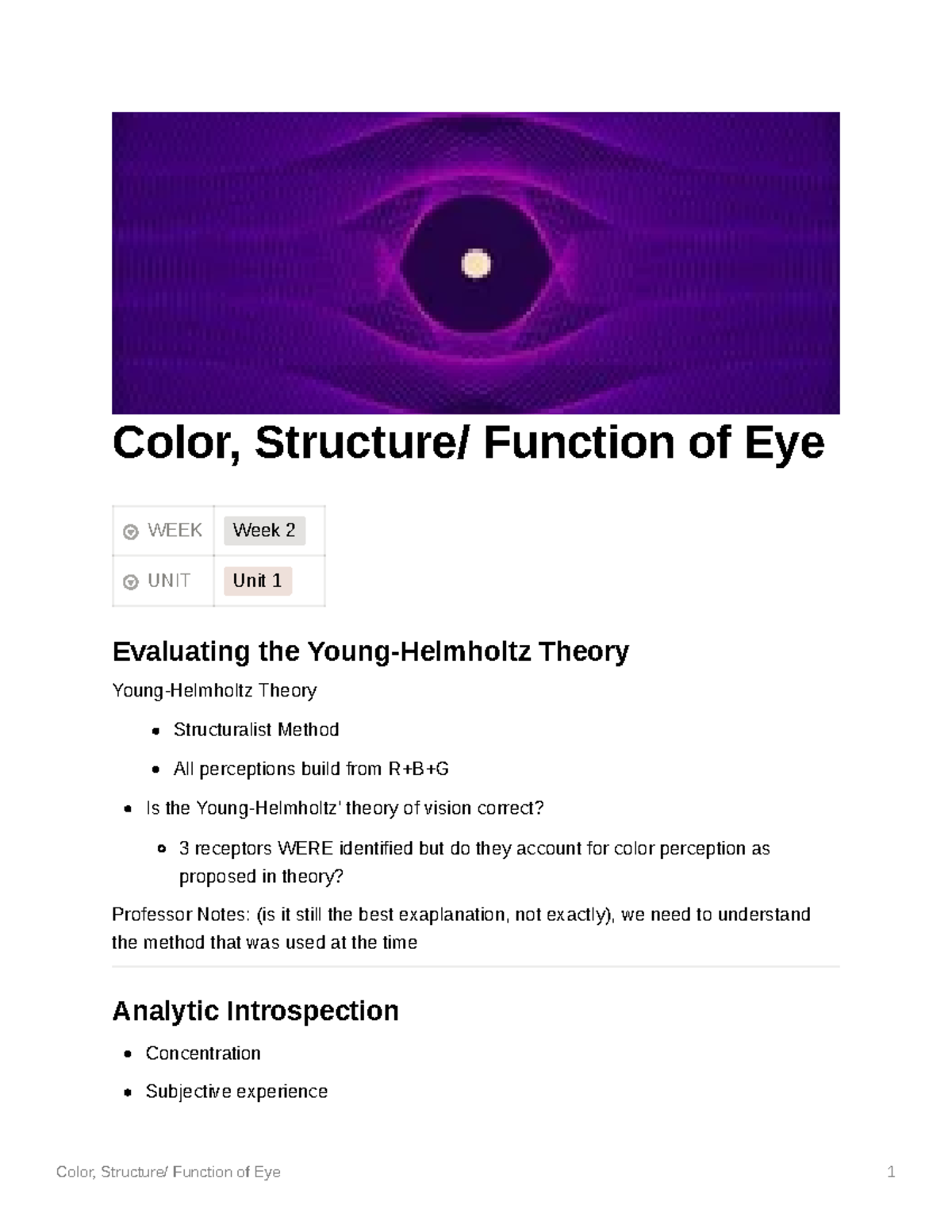 Color Structure Function of Eye - Color, Structure/ Function of Eye ...