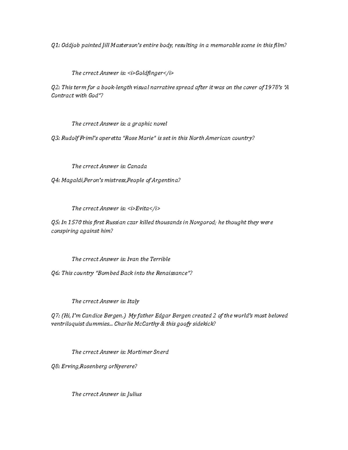 3 Week for TORY - adwada - Q1: Oddjob painted Jill Masterson's entire ...