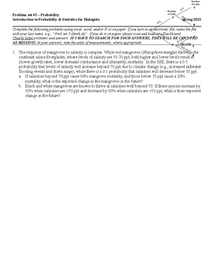 Problem Set 3- Robinson - Kaitlyn Robinson Problem set Probability Introduction to Probability ...