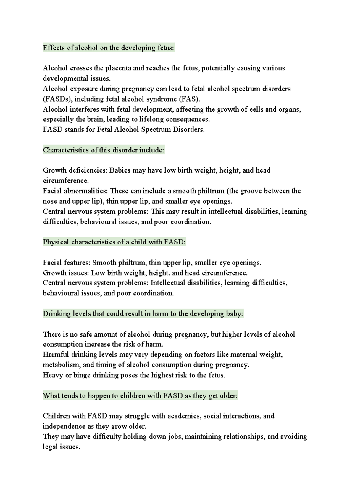 EEC HW - Exploring early childhood classwork on the effects of alcohol ...