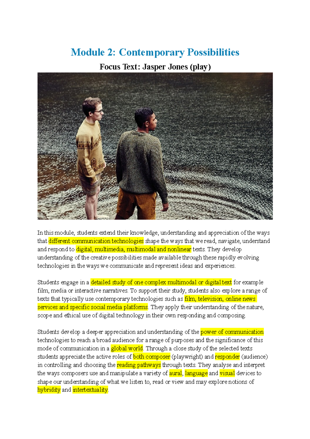 Jasper Jones Rubric Outline and Text Preview - Module 2: Contemporary ...