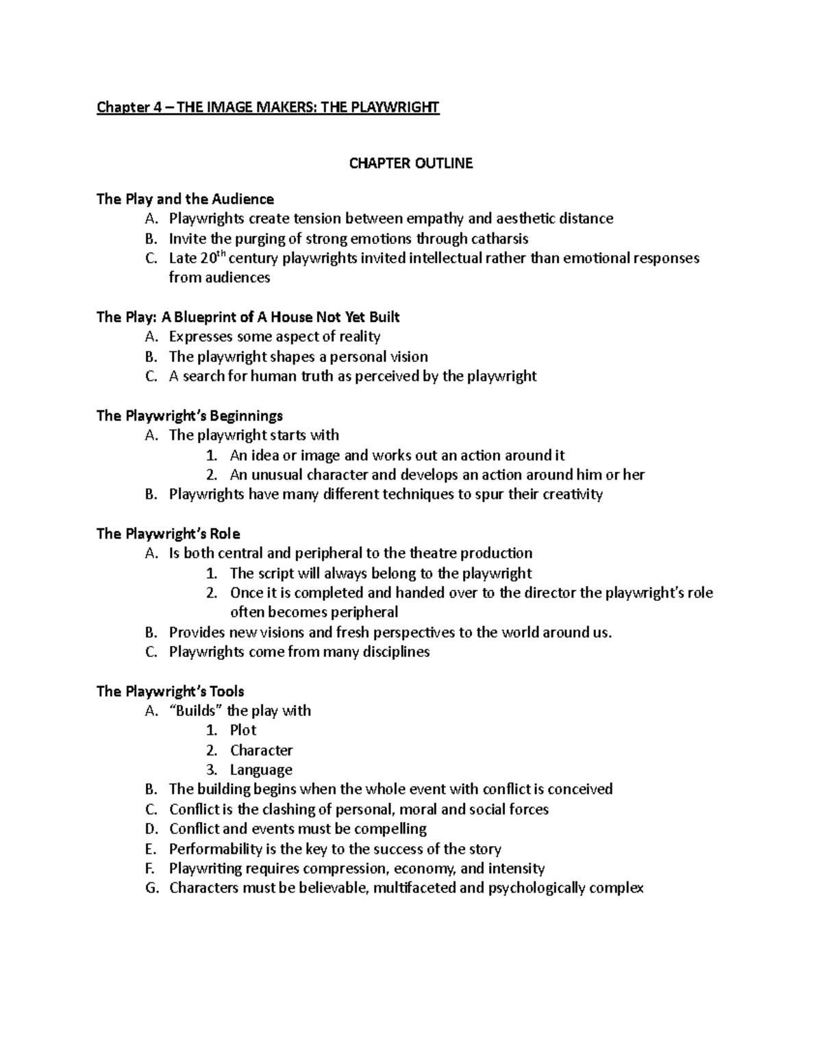 Chapter 4 - Outline - Professor: Cherrie Sciro - Chapter 4 – THE IMAGE ...