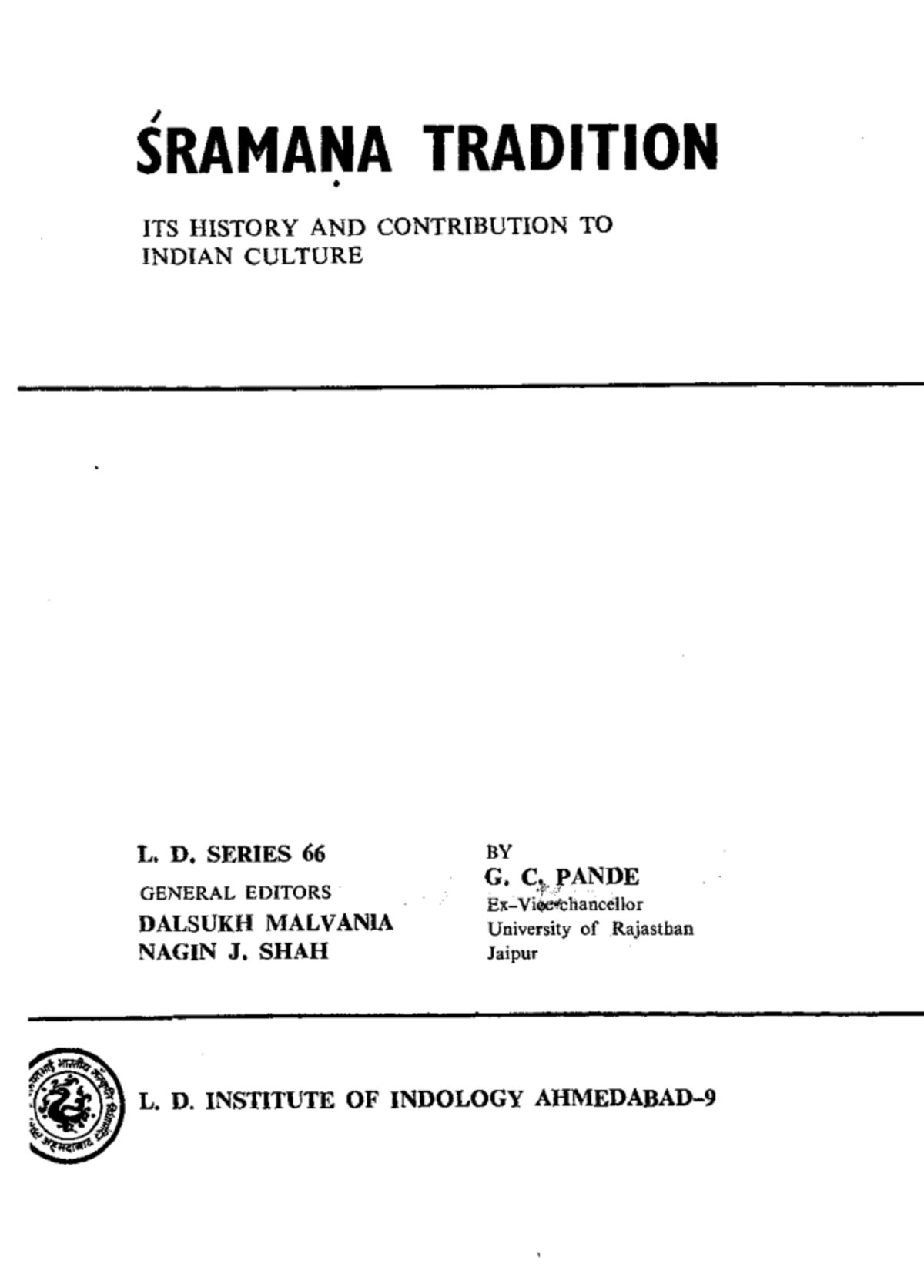 1 Sramana Tradition - GC Pandey - BA Honours Political Science - Studocu